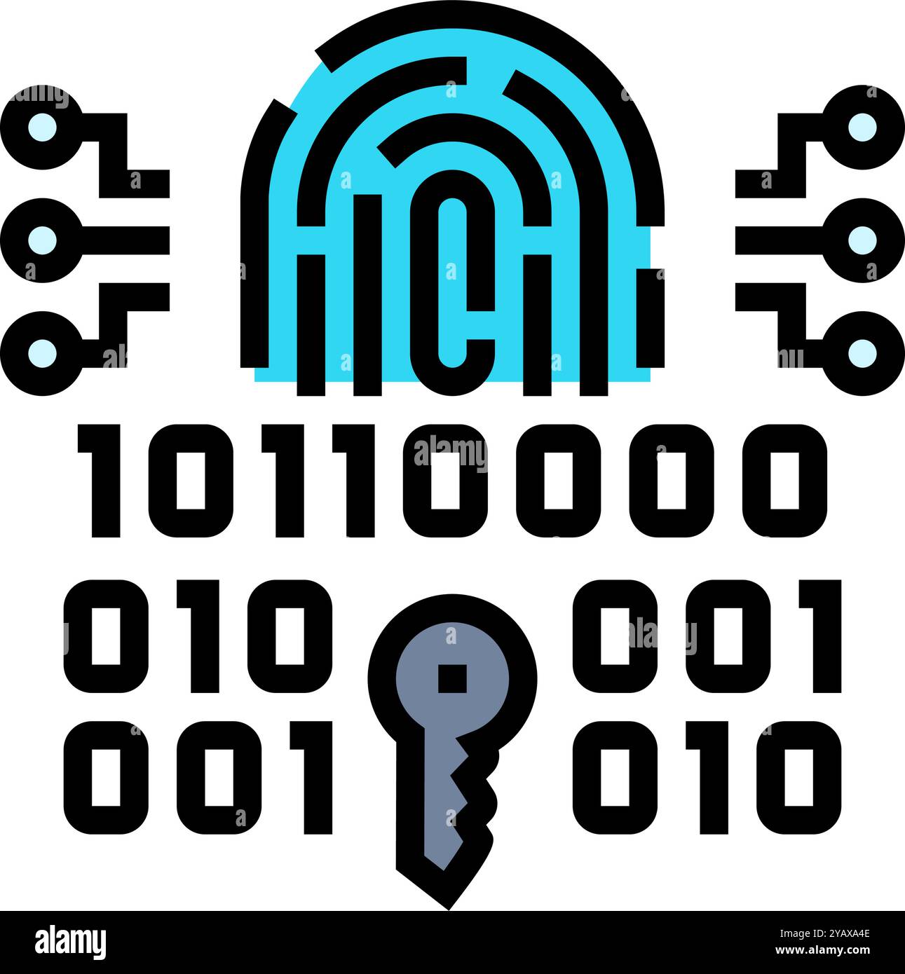 encryption biometric color icon vector illustration Stock Vector Image ...
