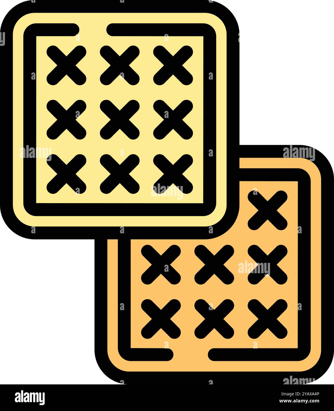 Simple vector icon of two square waffles overlapping each other Stock ...
