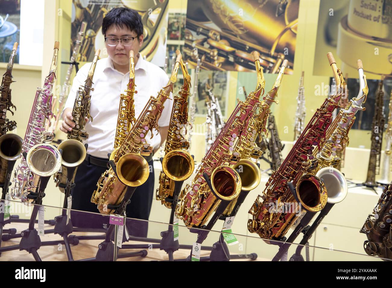 People visit the 2024 Music China expo in Shanghai, China, 12 October ...