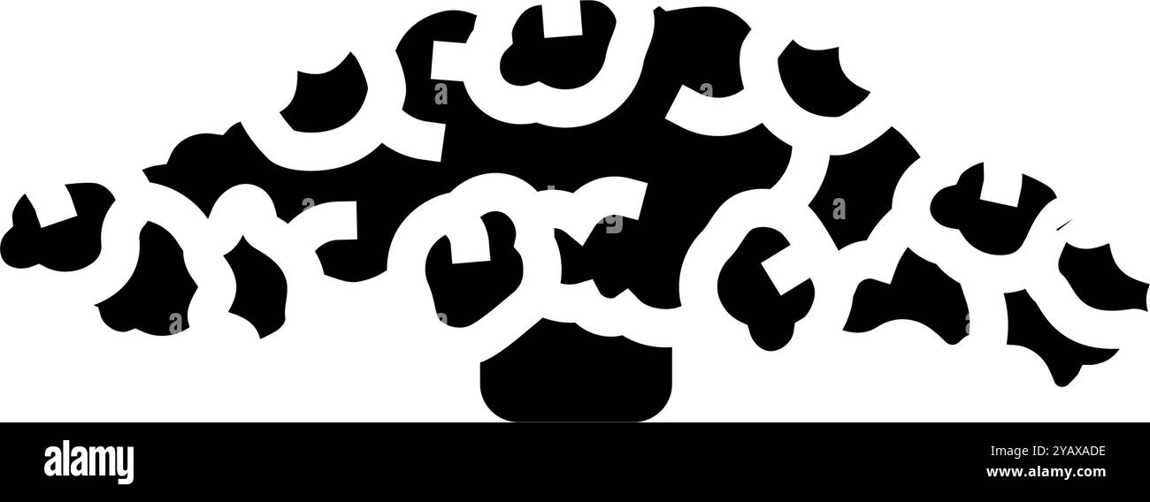 horizontal flower arrangement glyph icon vector illustration Stock ...