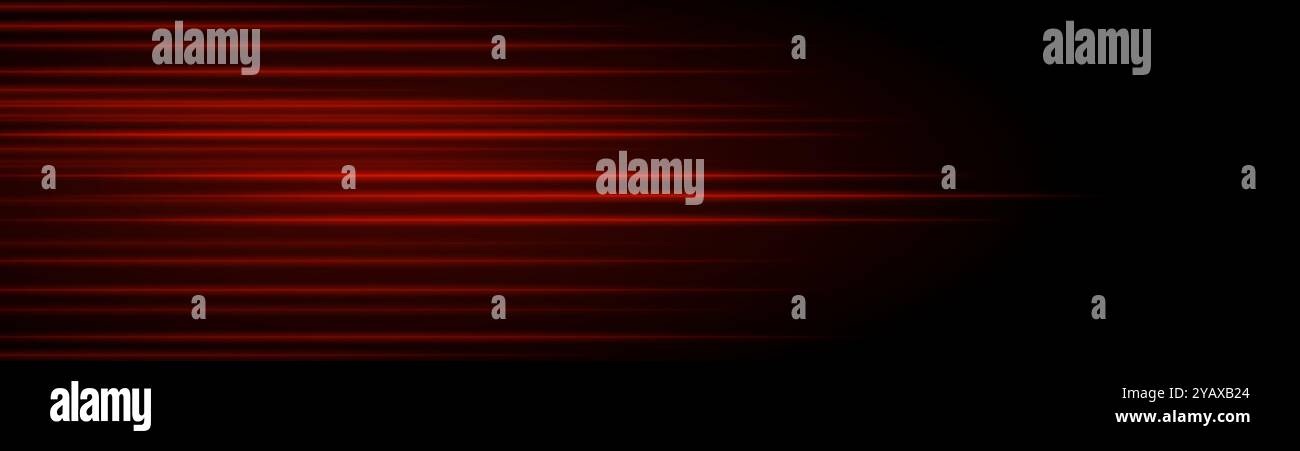 Abstract red laser beam. Lighting effect. Directional spotlight. Light ...