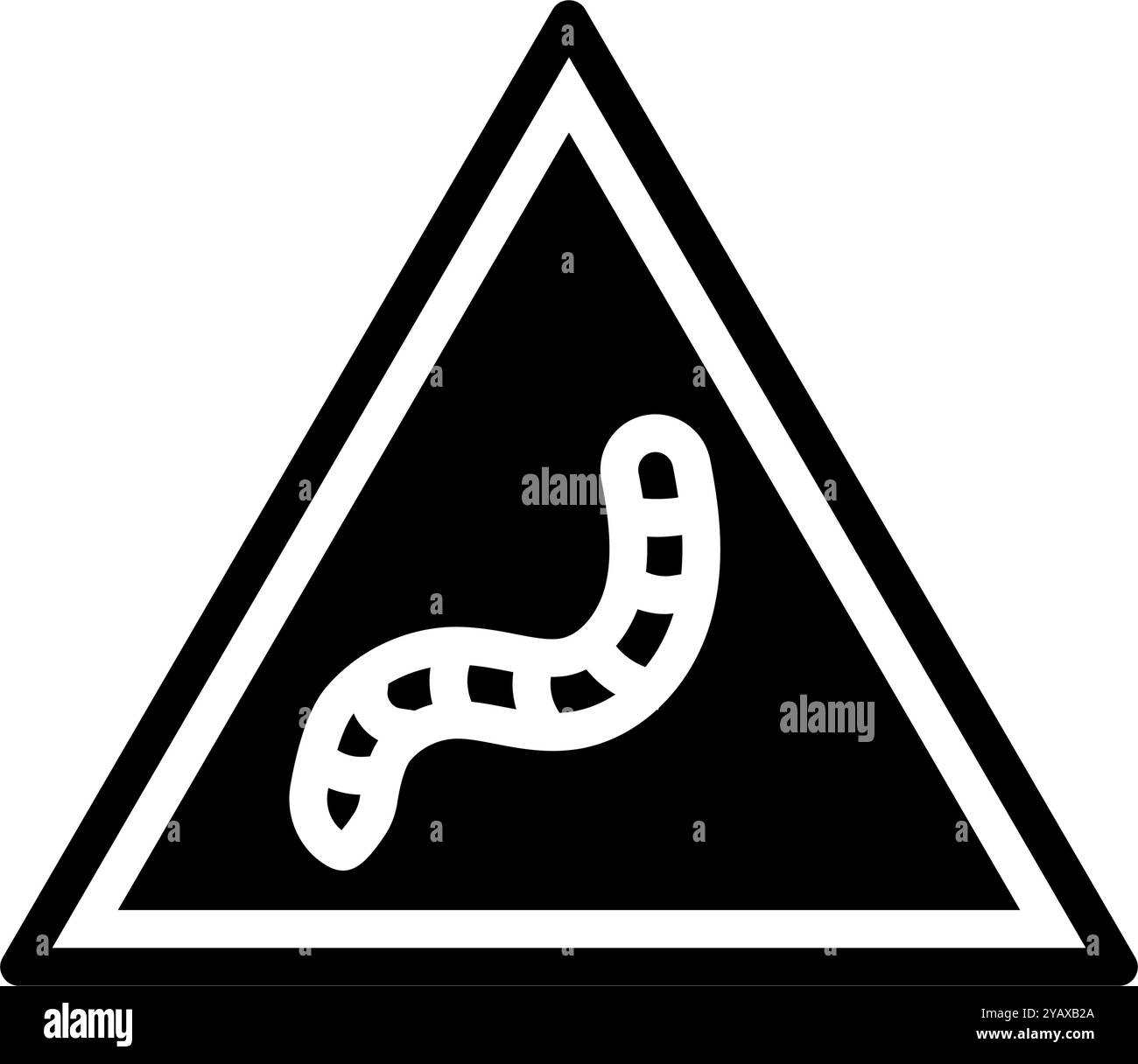 warning symbol worm parasite glyph icon vector illustration Stock ...