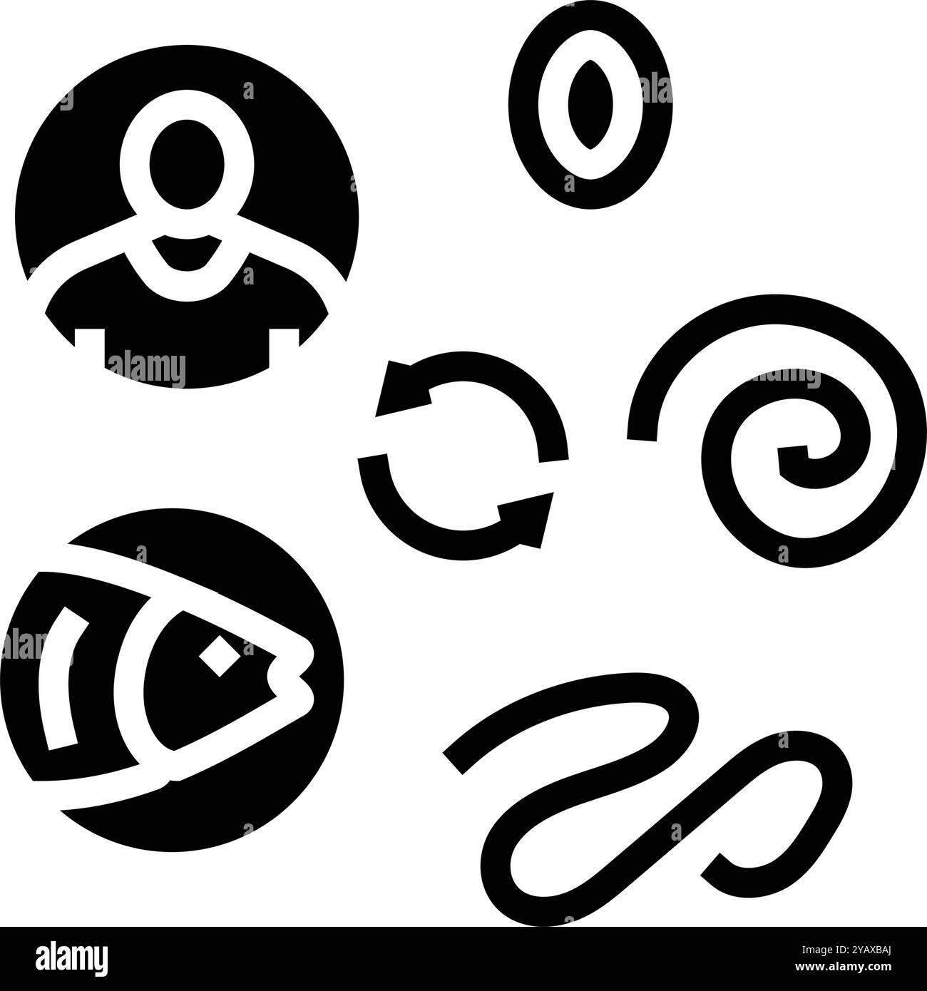 worm lifecycle parasite glyph icon vector illustration Stock Vector ...