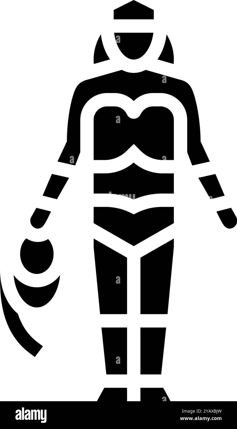 comic book cosplay female glyph icon vector illustration Stock Vector ...