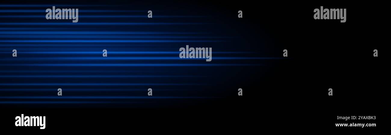 Abstract blue laser beam. Lighting effect. Directional spotlight. Light ...