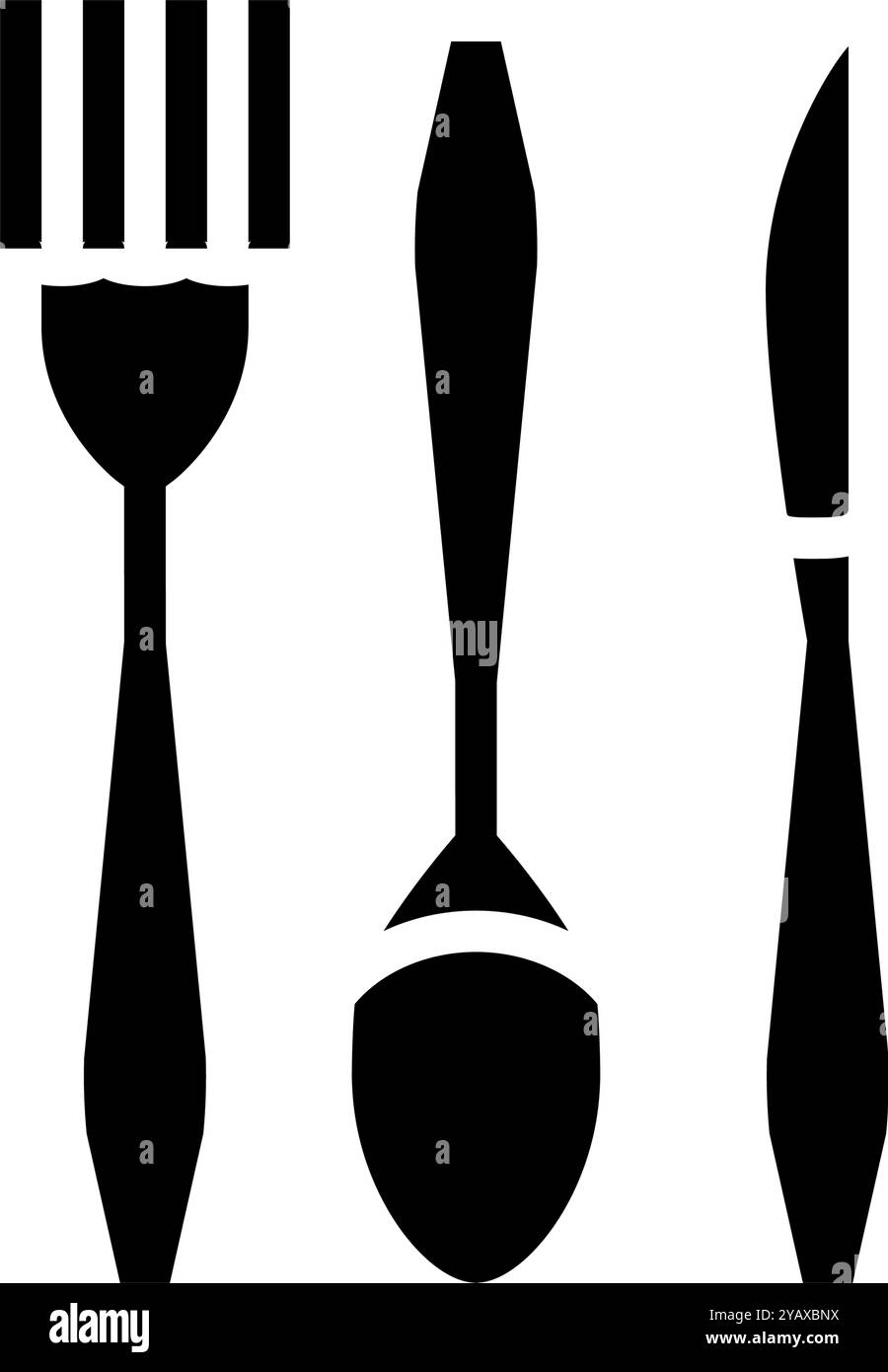 disposable cutlery plastic package glyph icon vector illustration Stock ...