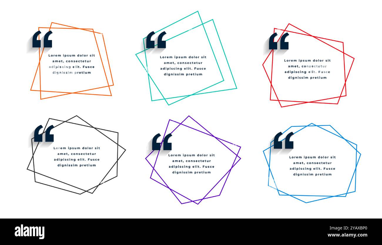 collection of speech bubble sign with inverted comma mark vector Stock ...