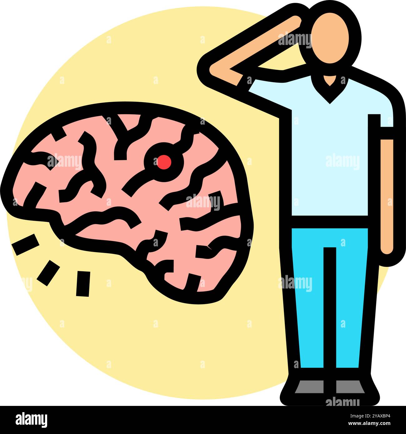 stroke man disease color icon vector illustration Stock Vector Image ...
