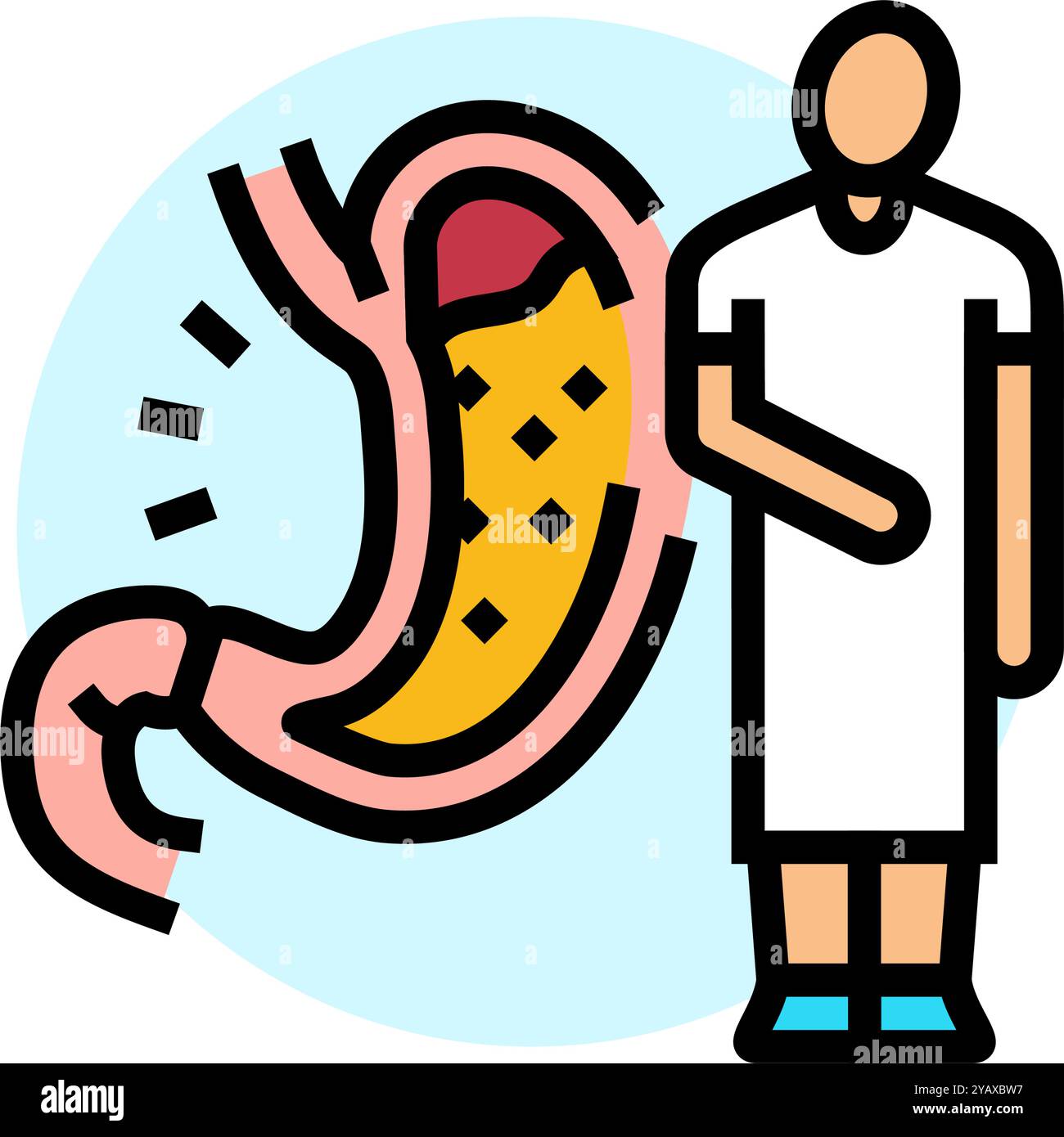 gastroesophageal reflux disease color icon vector illustration Stock ...