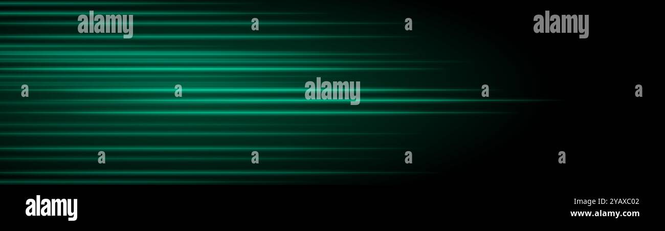 Abstract green laser beam. Lighting effect. Directional spotlight ...