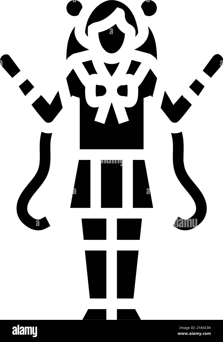 manga cosplay female glyph icon vector illustration Stock Vector Image ...