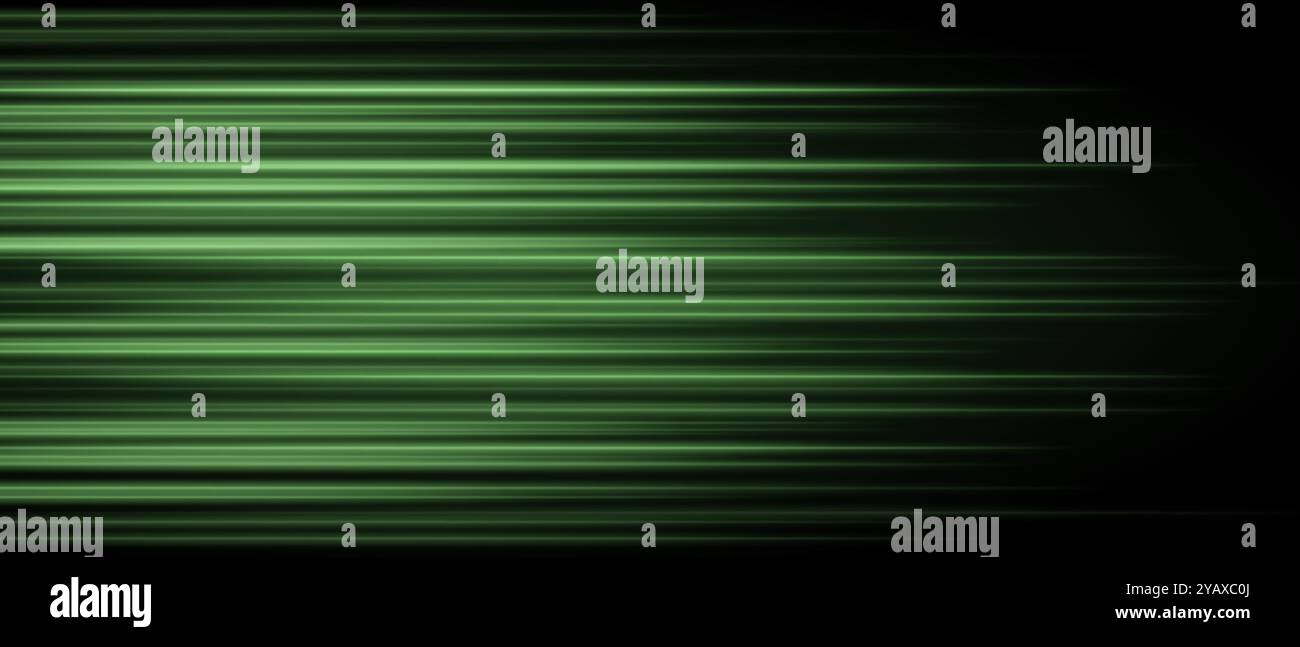 Abstract green laser beam. Lighting effect. Directional spotlight ...