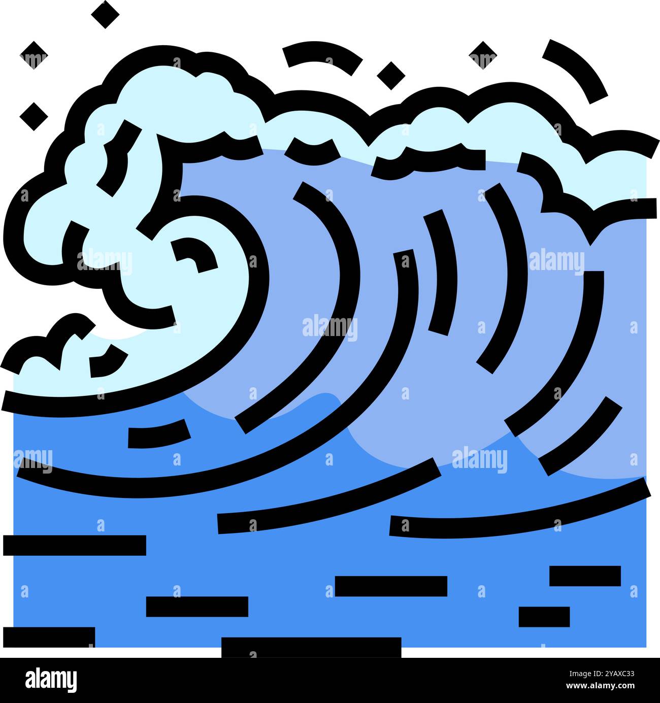 tsunami wave weather natural phenomena color icon vector illustration ...