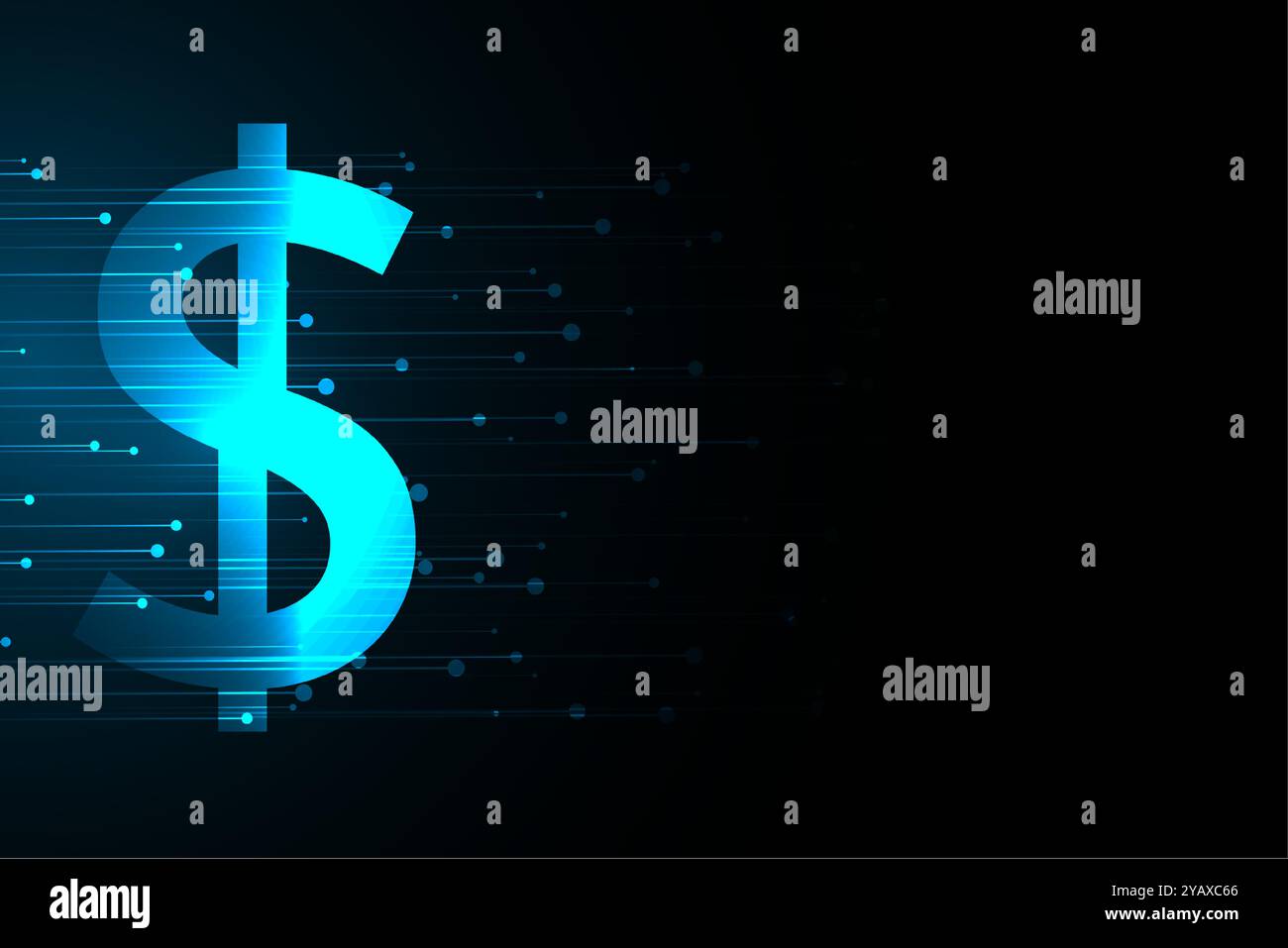 digital foreign currency dollar symbol background with text space ...