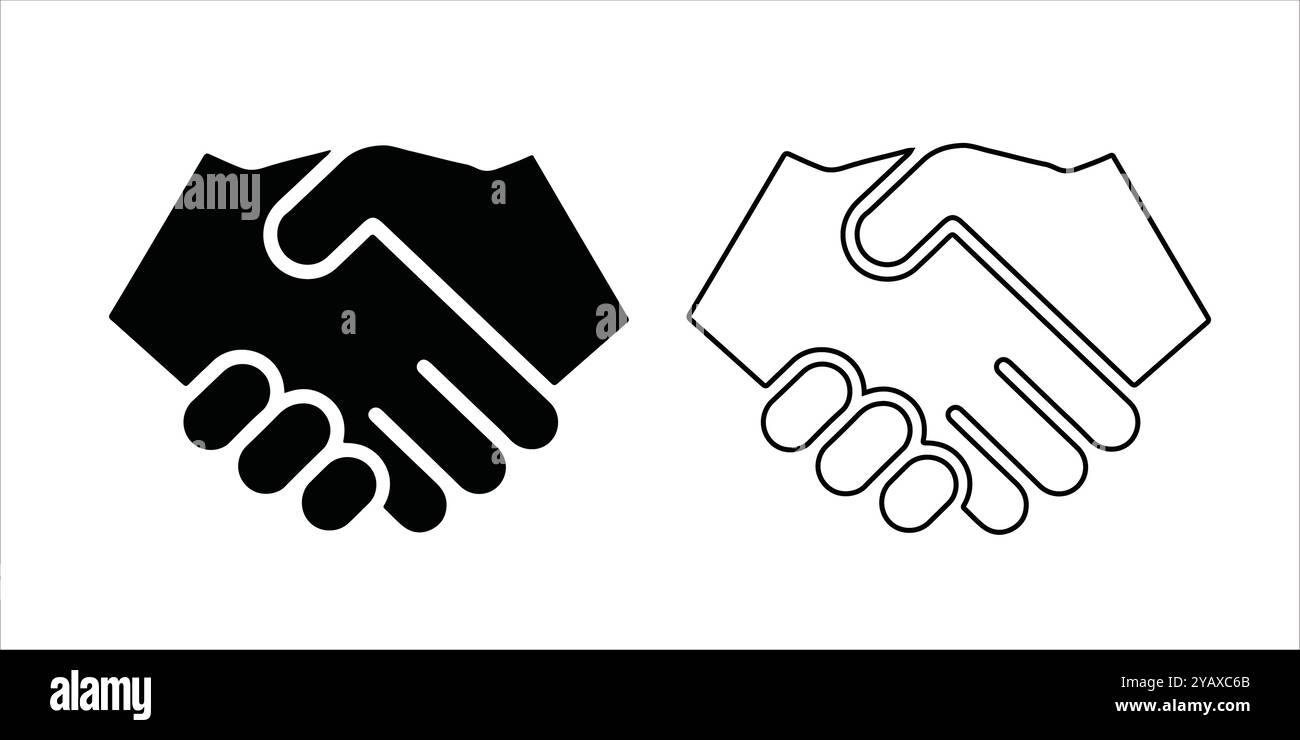 Hand Shake icon set vector on white background Stock Vector Image & Art ...