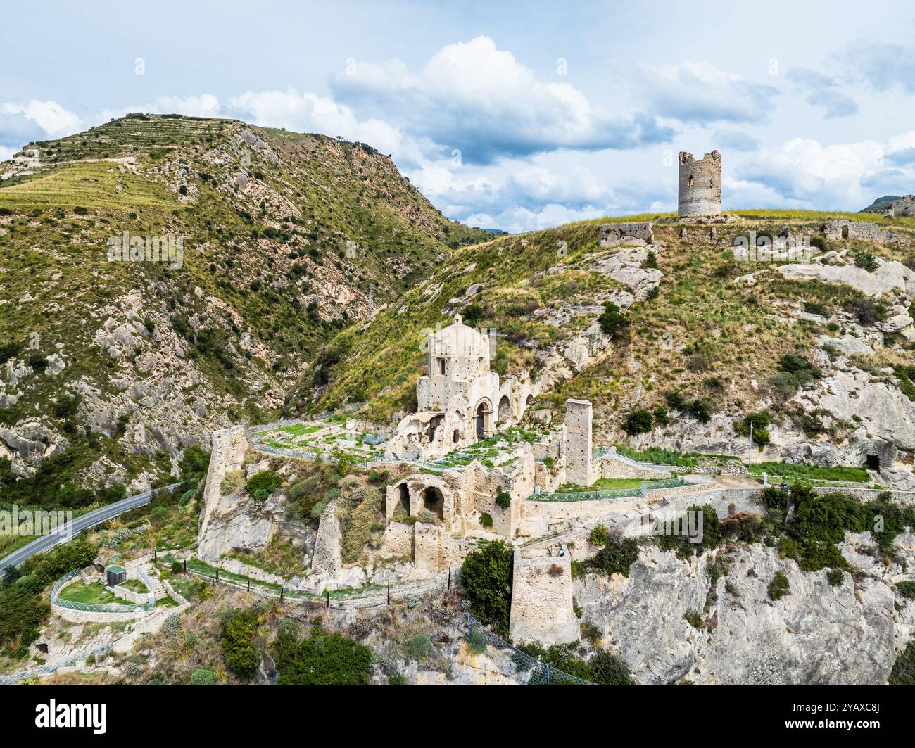 Ruins of the Church of Saint Francis of Assisi and Amantea Castle from ...