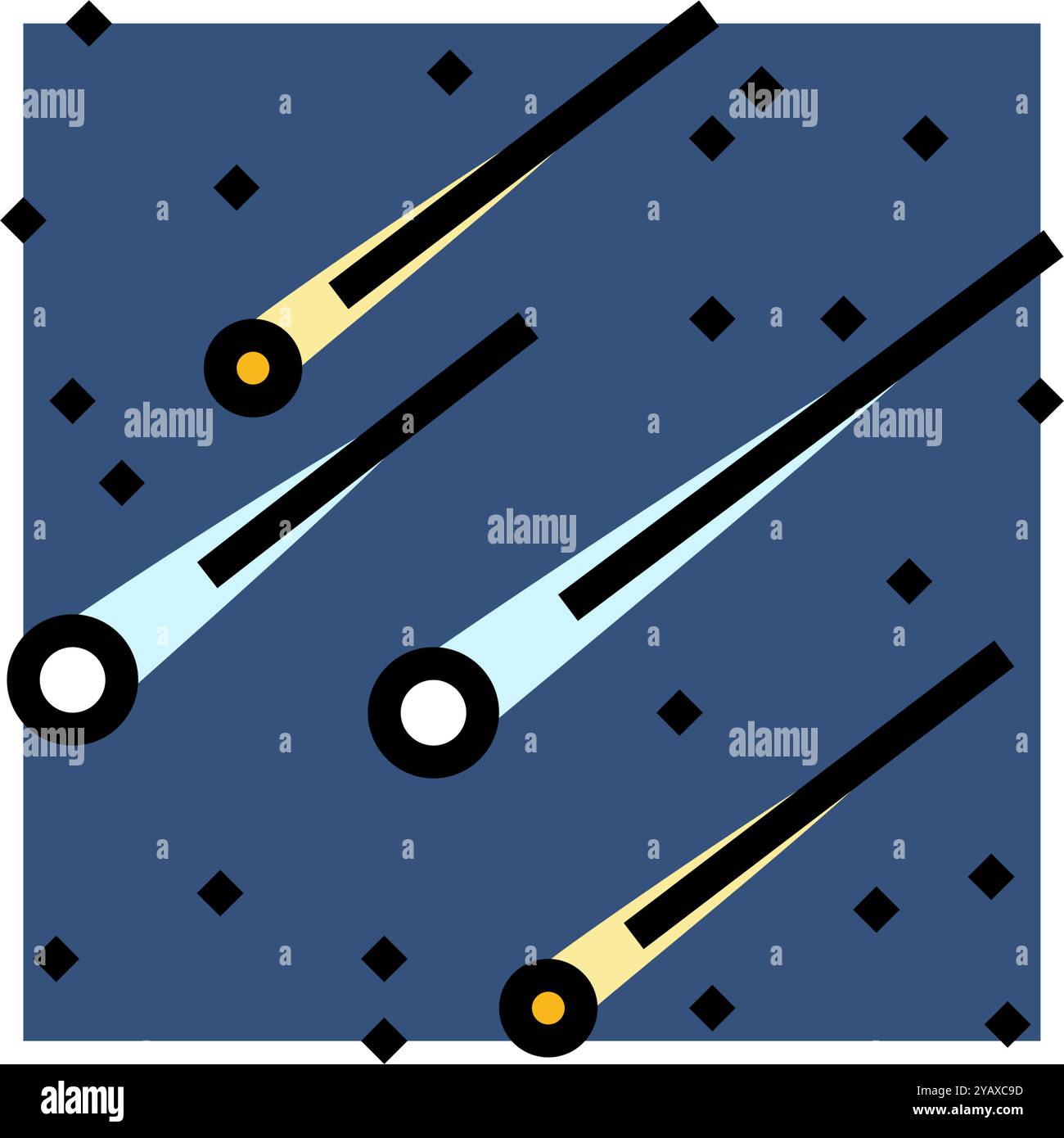 meteor shower weather natural phenomena color icon vector illustration ...