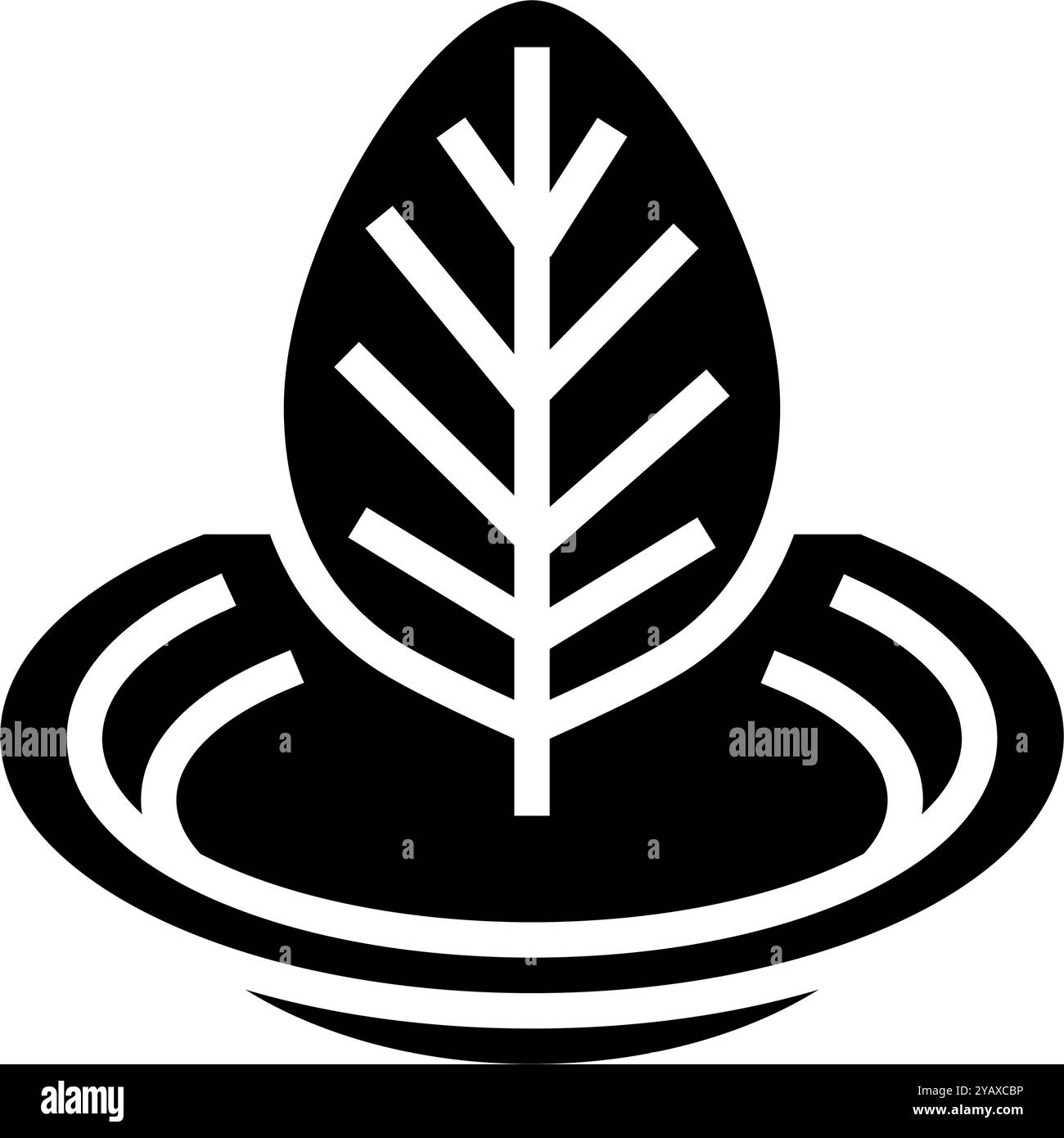 leaf vegan food glyph icon vector illustration Stock Vector Image & Art ...