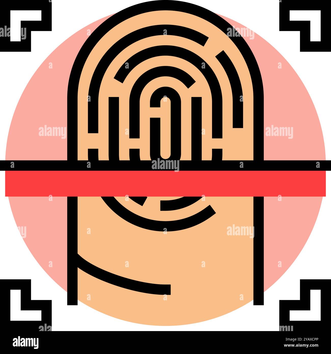 fingerprint scan color icon vector illustration Stock Vector Image ...