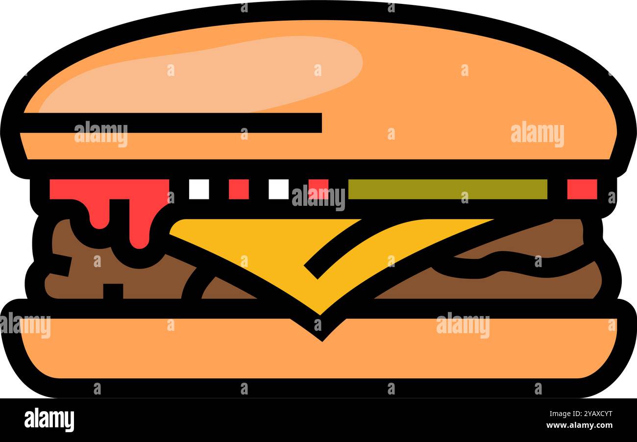 classic cheeseburger food color icon vector illustration Stock Vector ...