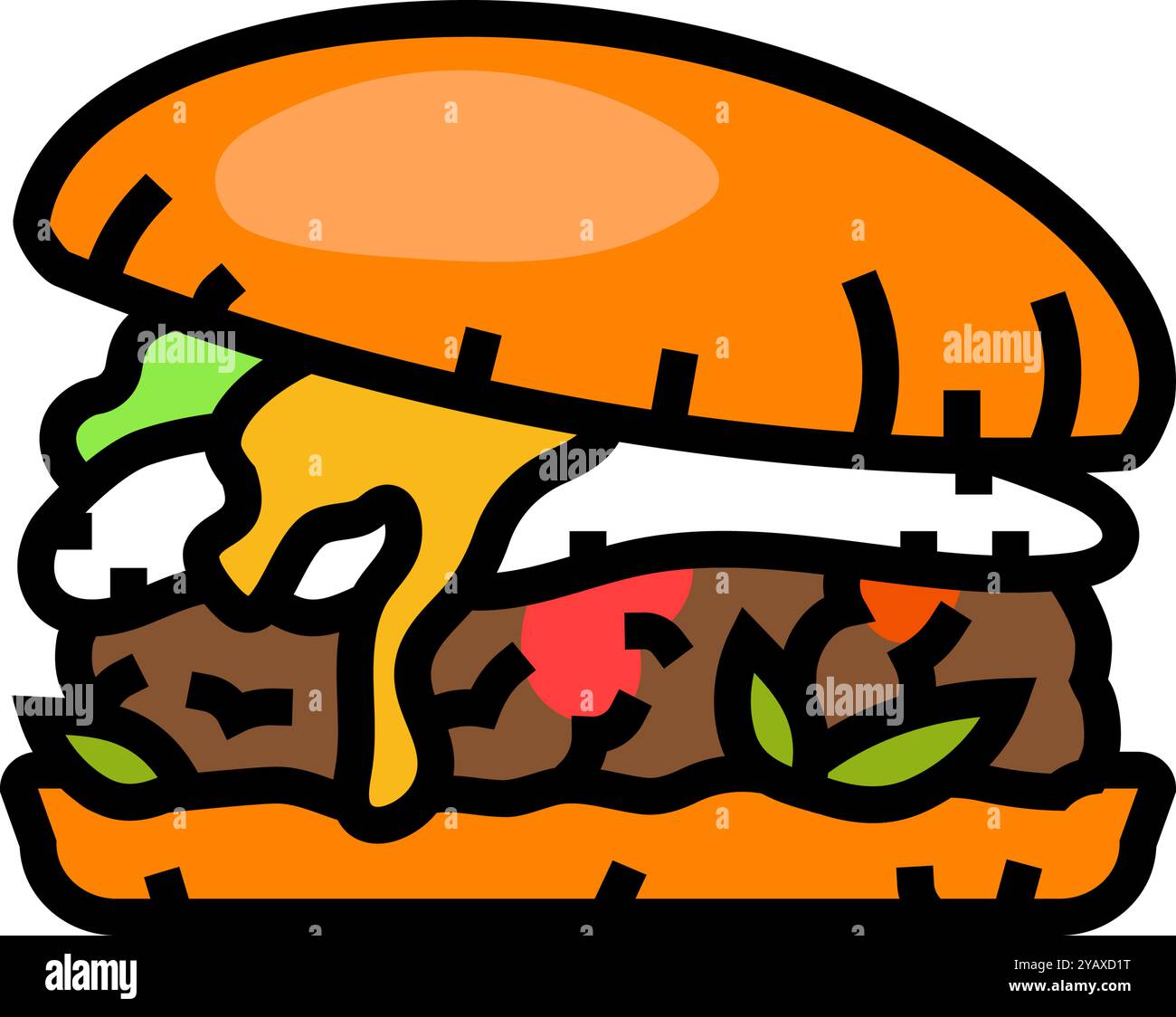 egg burger food color icon vector illustration Stock Vector Image & Art ...
