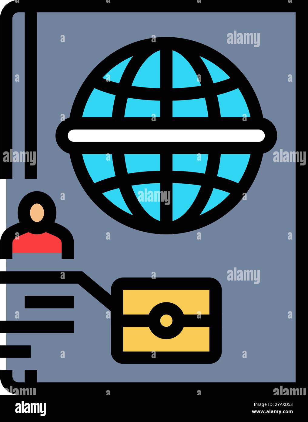 passport biometric color icon vector illustration Stock Vector Image ...