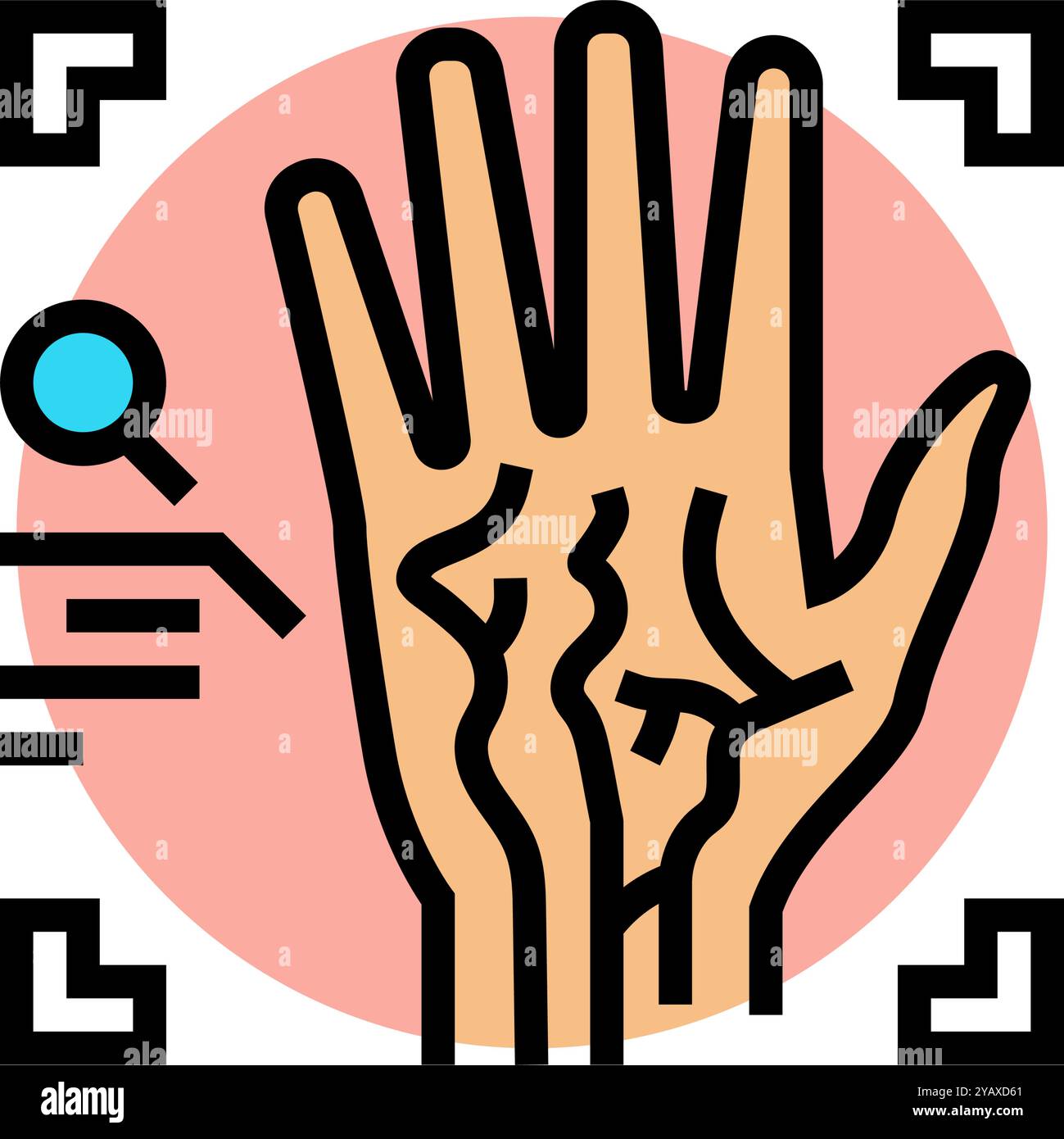 palm vein recognition color icon vector illustration Stock Vector Image ...