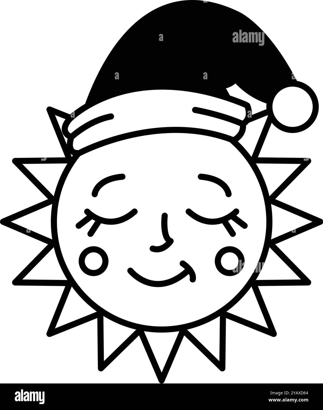 Cartoon sun santa hat hi-res stock photography and images - Alamy