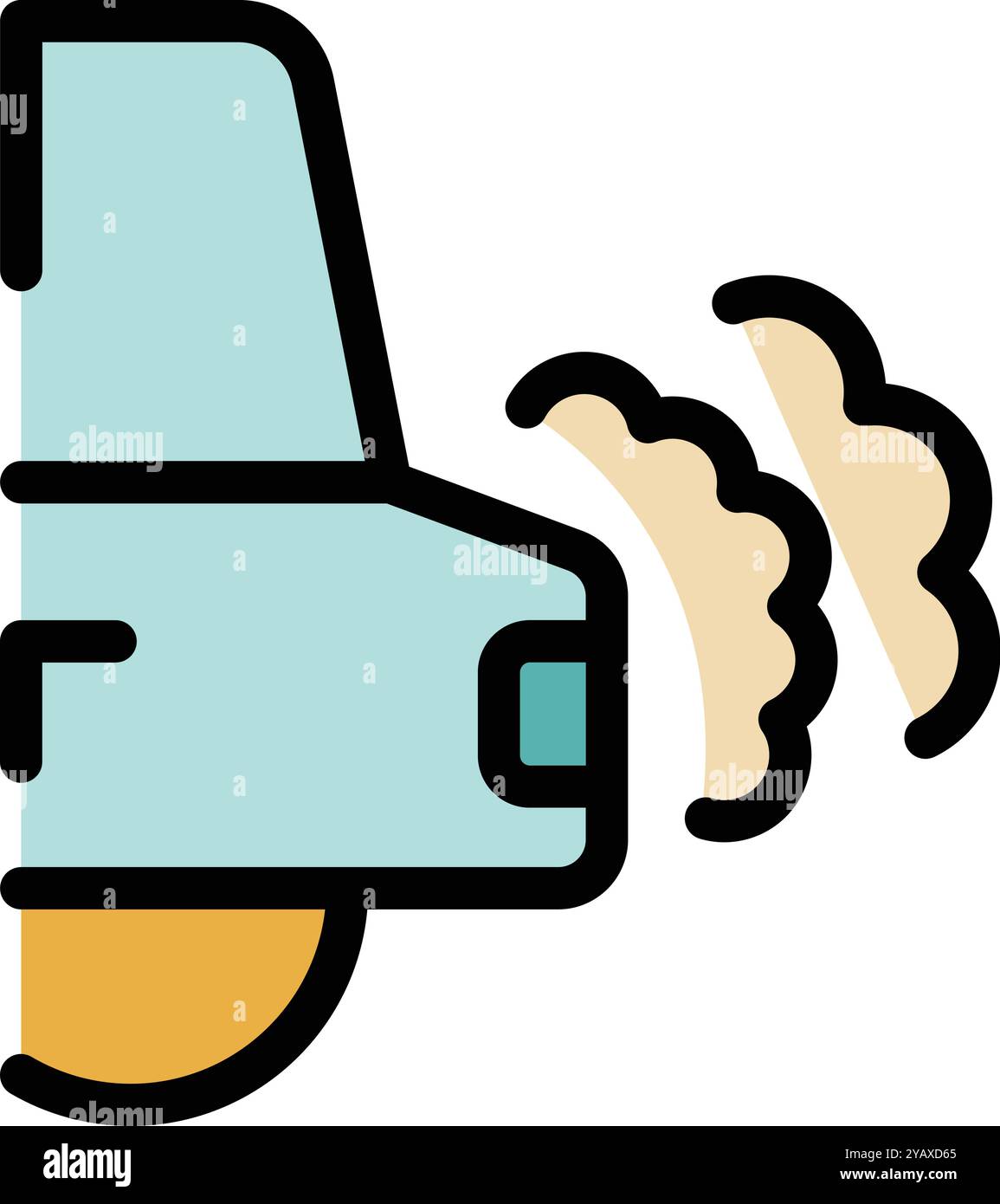 Car using sensor system for parking icon vector outline color flat ...