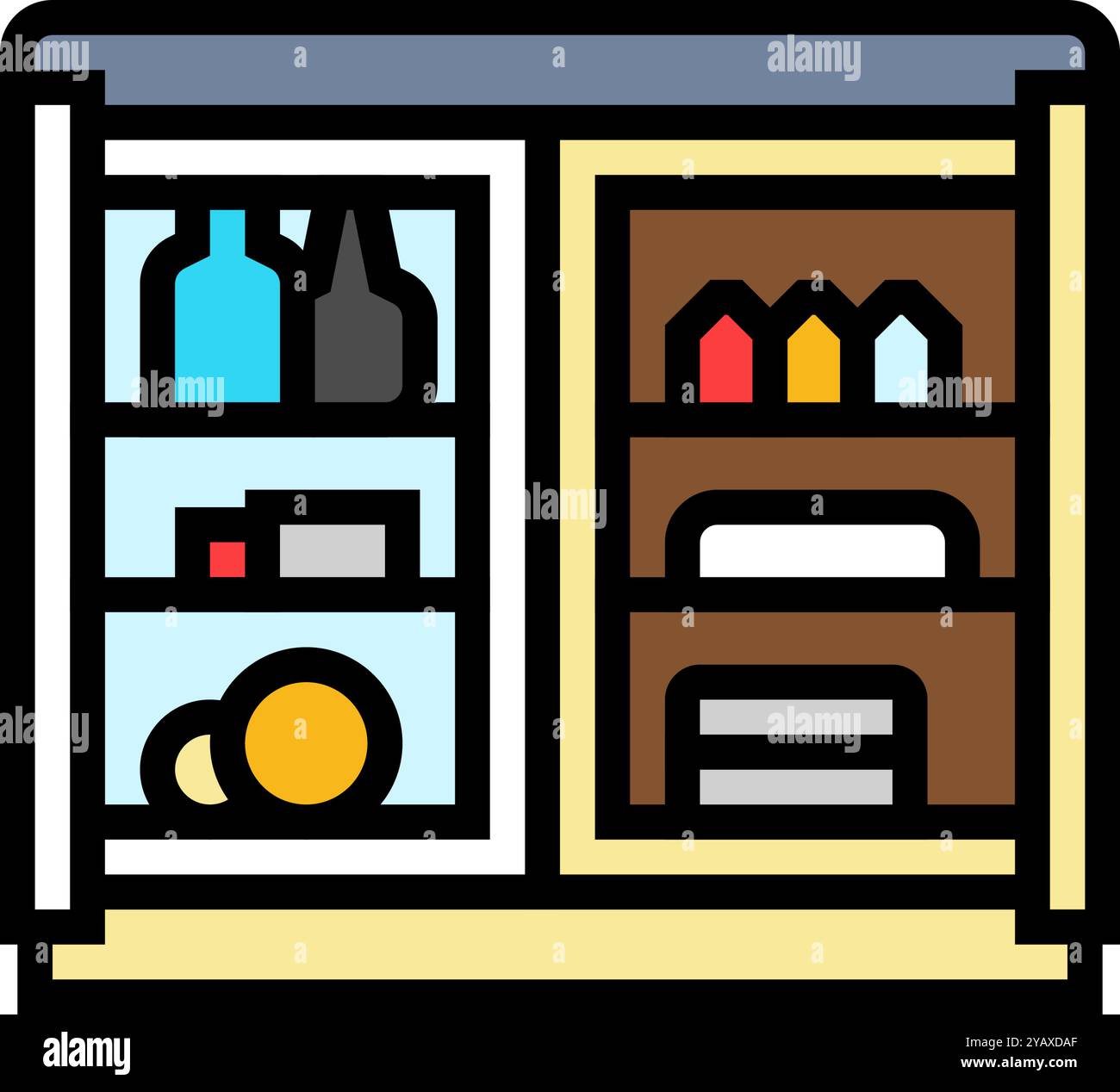 mini bar hospitality hotel color icon vector illustration Stock Vector ...