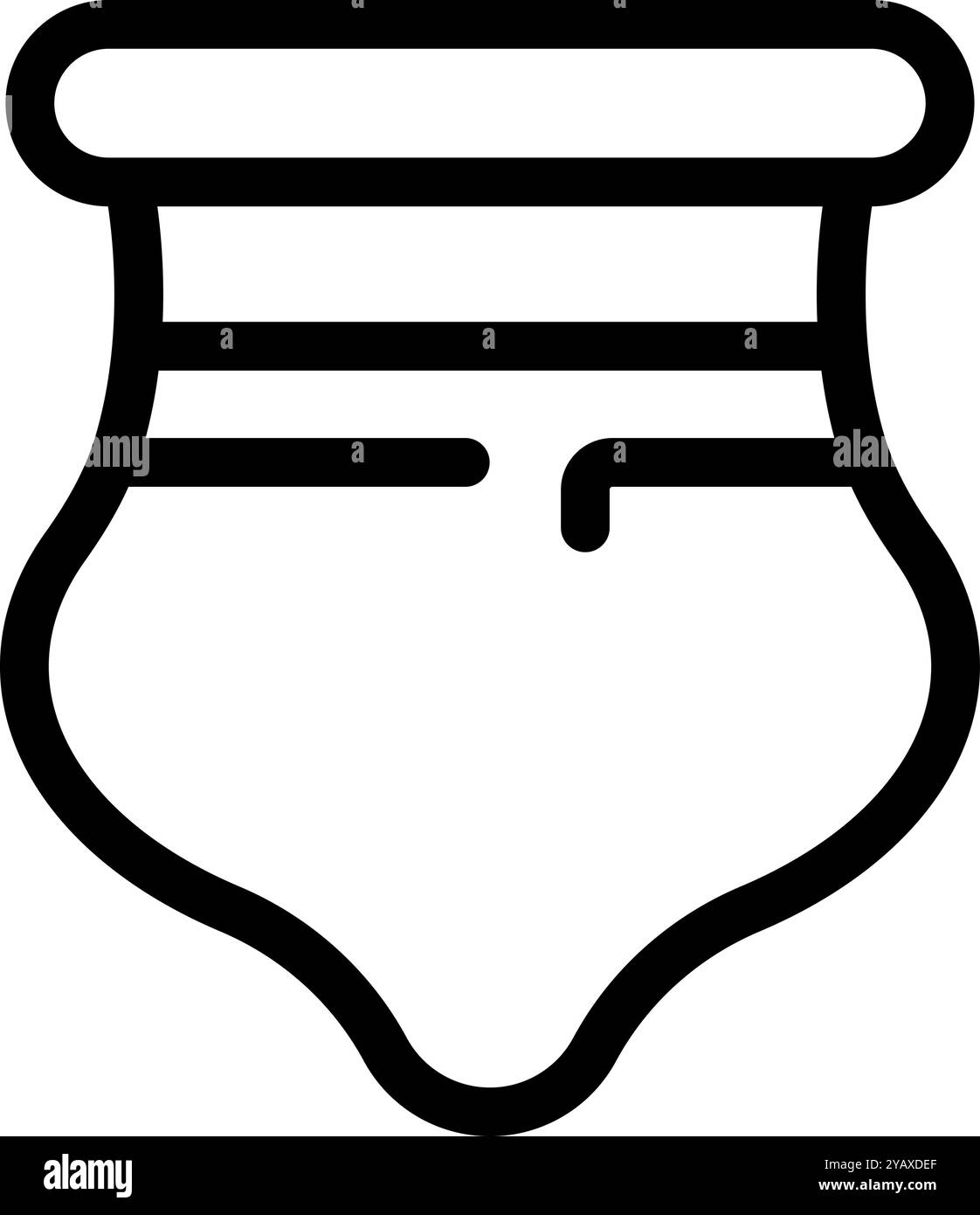 Simple outline vector representing a clay pot, evoking traditional ...