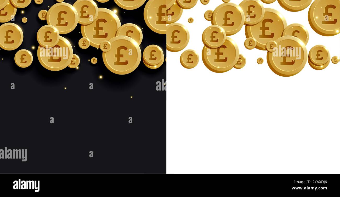 foreign currency golden pound sign background design vector Stock ...