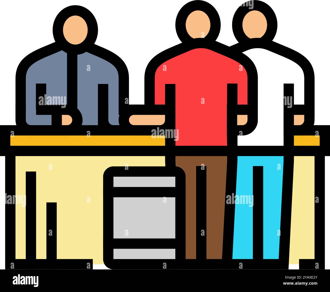 guest check in hospitality hotel color icon vector illustration Stock ...