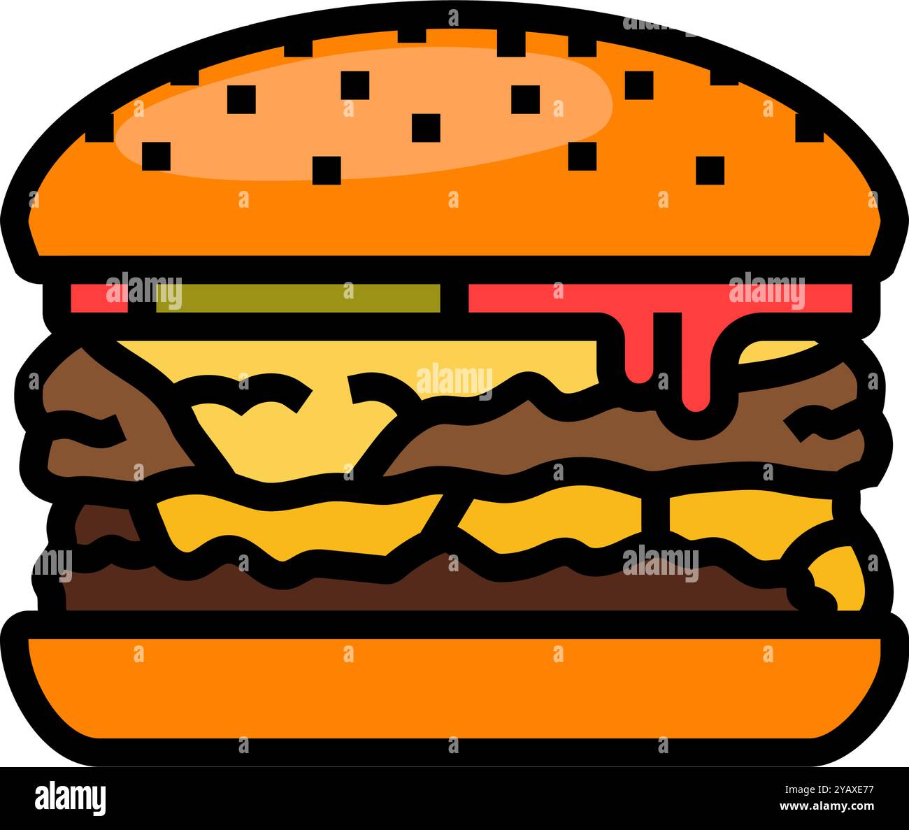 Double cheeseburger vector Stock Vector Images - Alamy