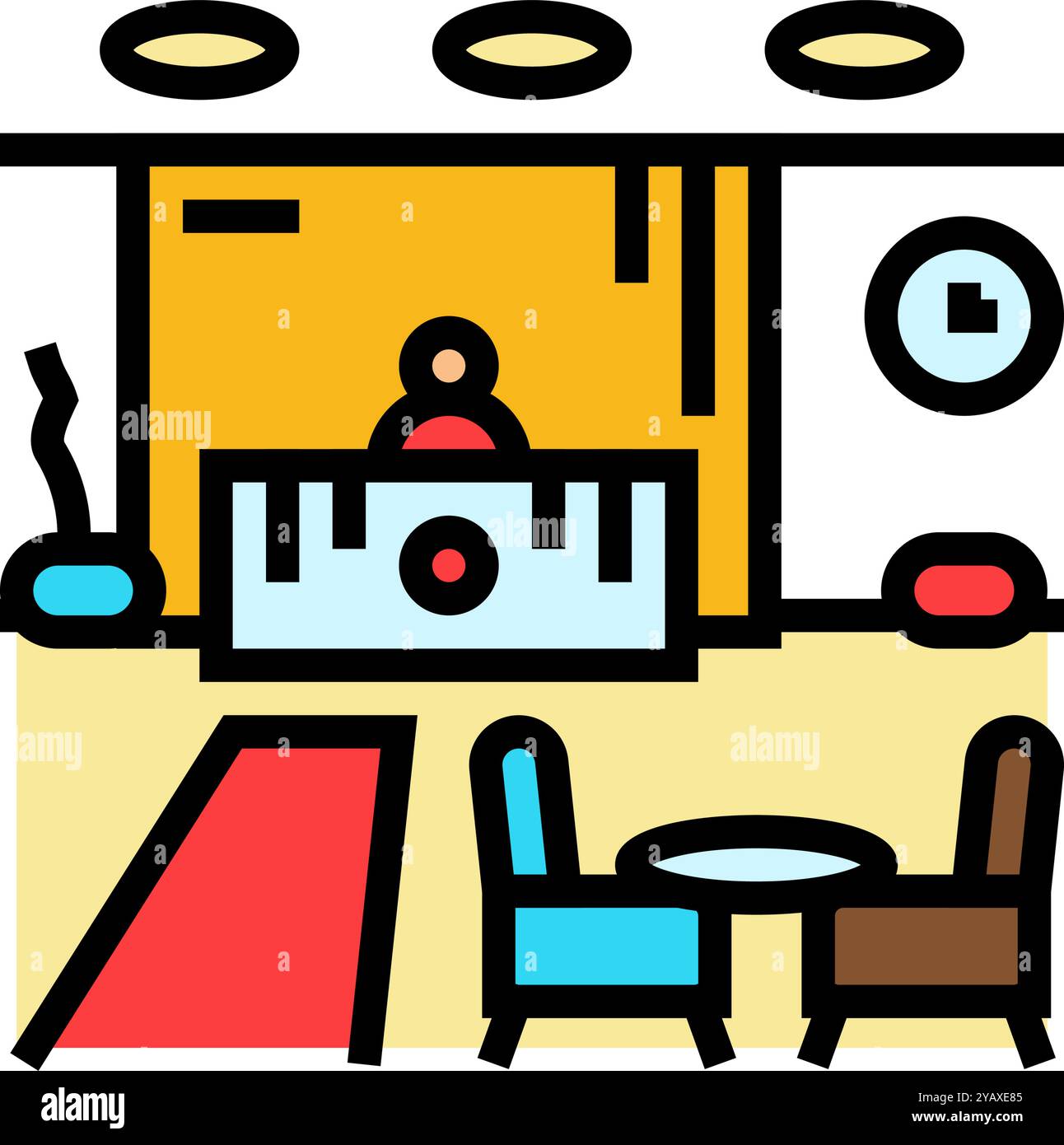 lobby hospitality hotel color icon vector illustration Stock Vector ...