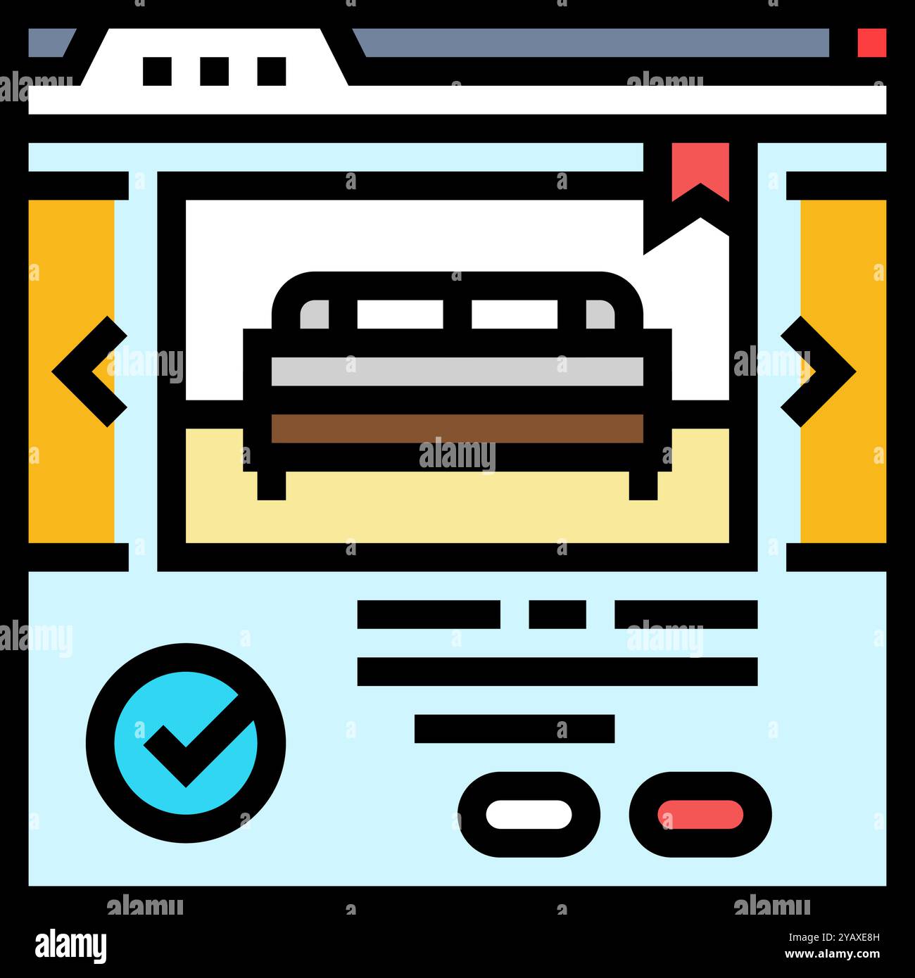 reservation hospitality hotel color icon vector illustration Stock ...