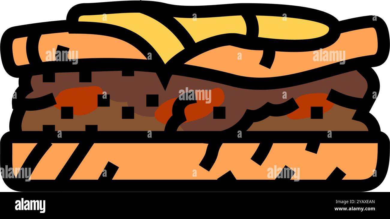 patty melt food color icon vector illustration Stock Vector Image & Art ...