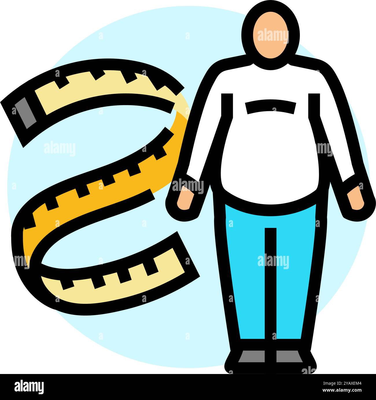 obesity man disease color icon vector illustration Stock Vector Image ...