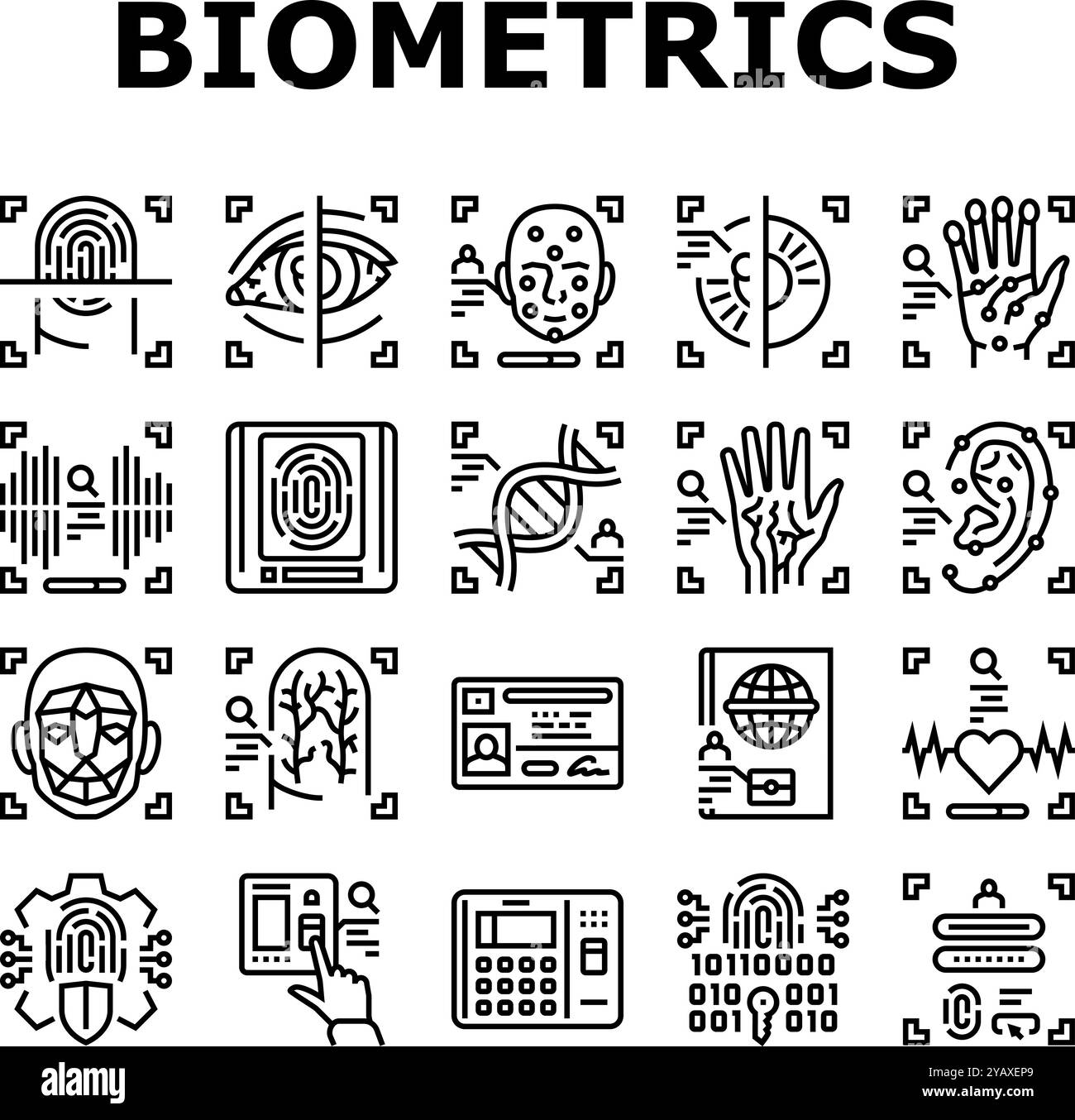 Fingerprint recognition icons Black and White Stock Photos & Images - Alamy