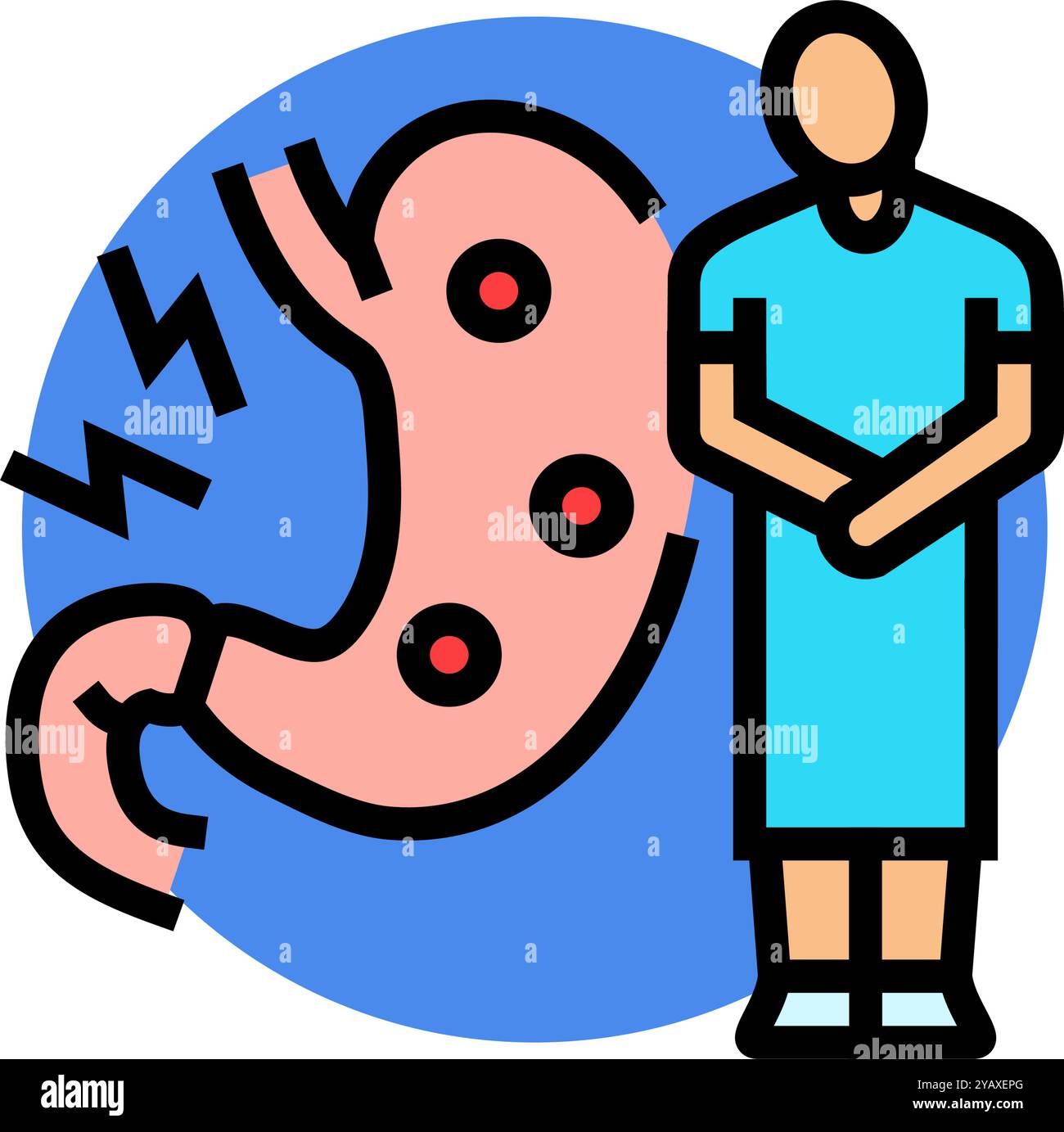 ulcers man disease color icon vector illustration Stock Vector Image ...