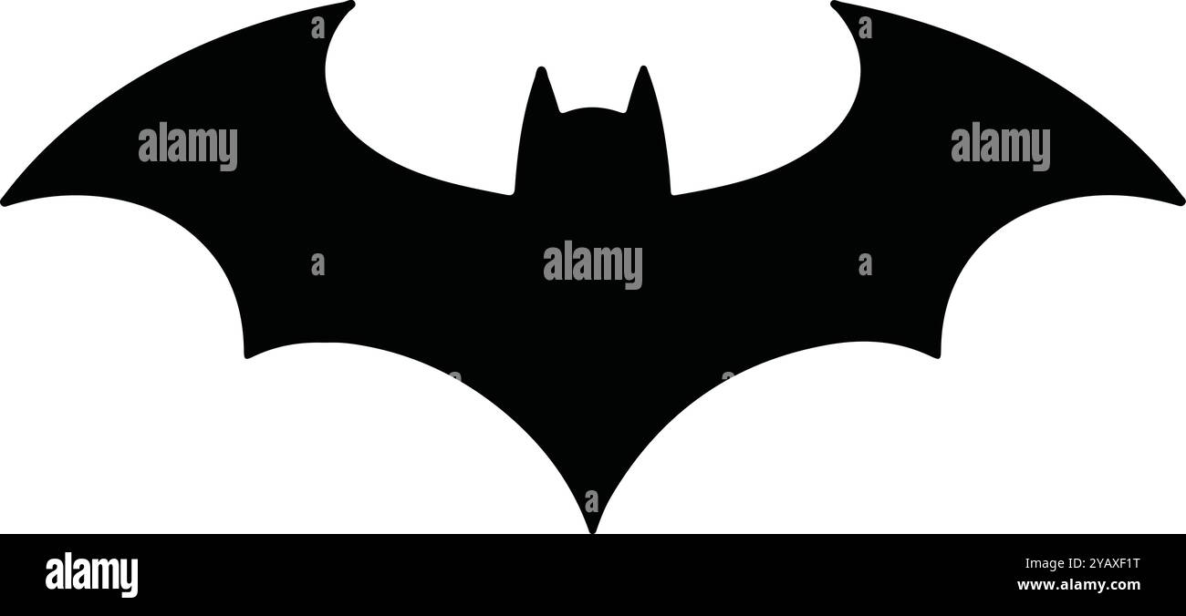 Bat Silhouetted black color vector on white background Stock Vector ...