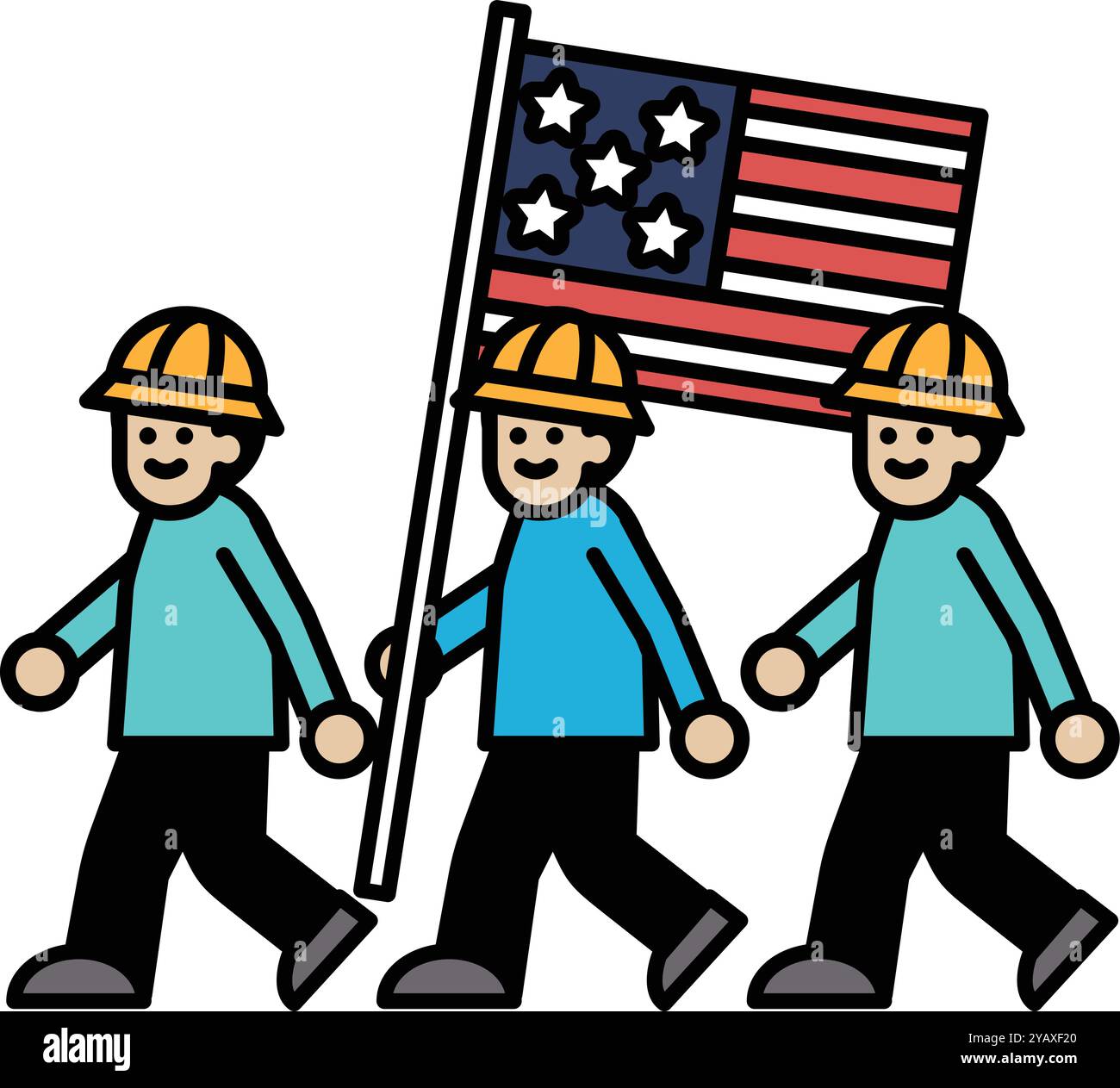 Three construction workers Stock Vector Images - Alamy