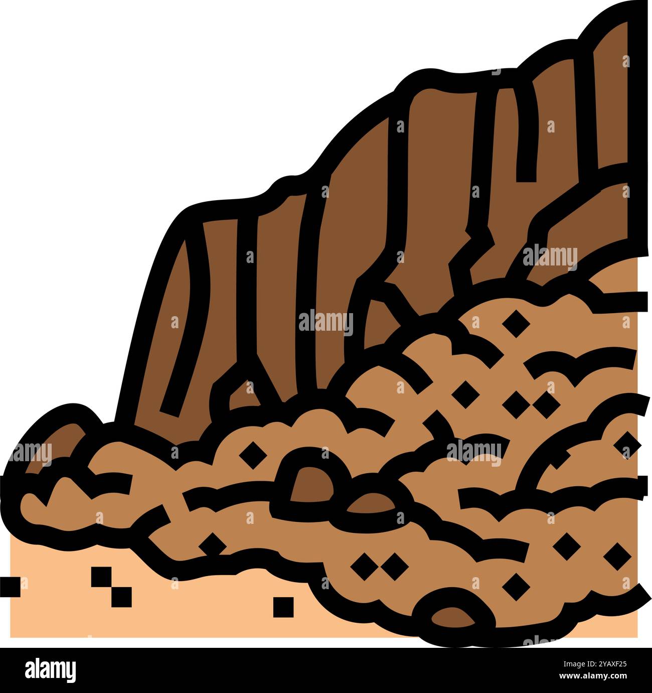 landslide weather natural phenomena color icon vector illustration ...