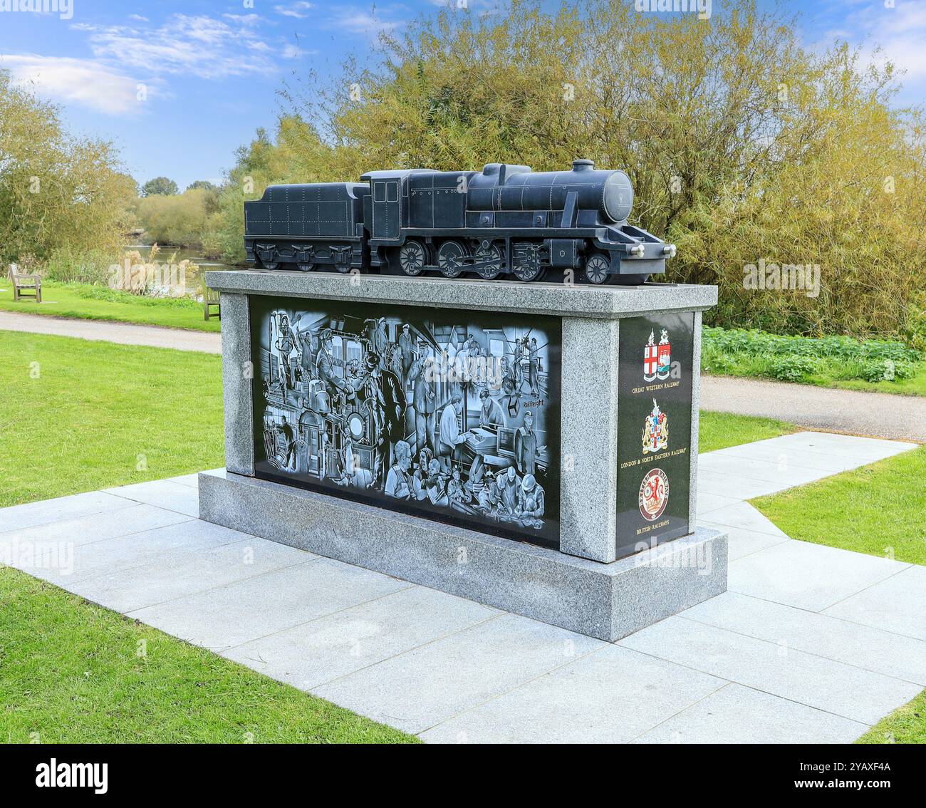 The Railway Industry memorial at the National Memorial Arboretum ...