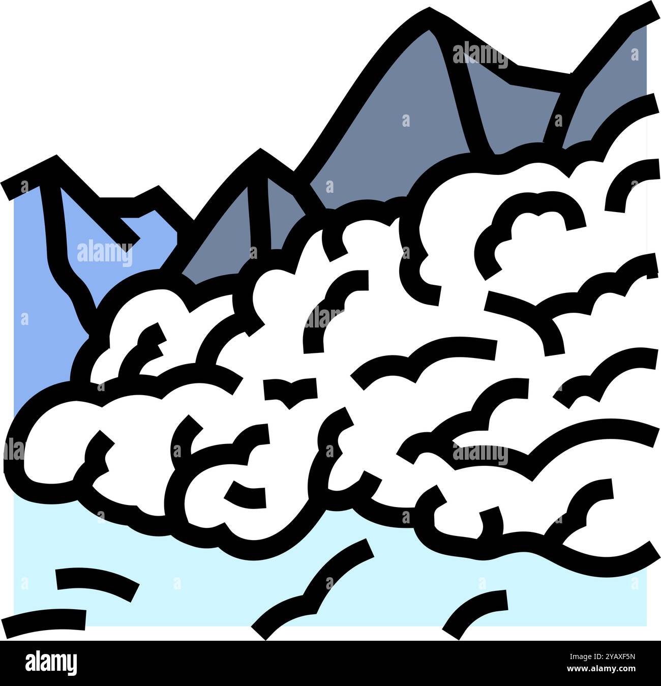 avalanche weather natural phenomena color icon vector illustration ...