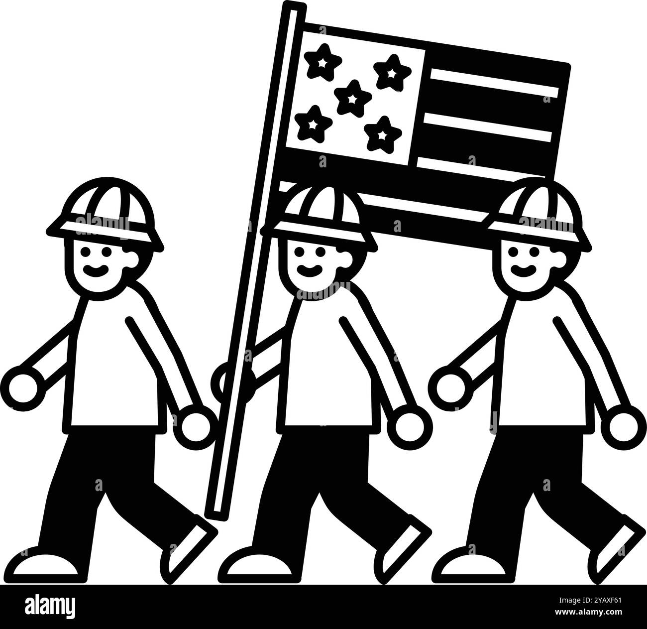 Three men working together Stock Vector Images - Alamy