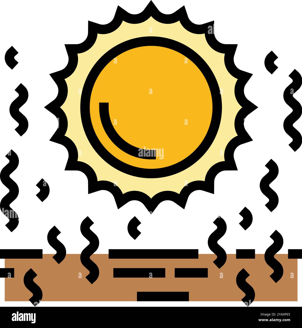 heatwave weather natural phenomena color icon vector illustration Stock ...