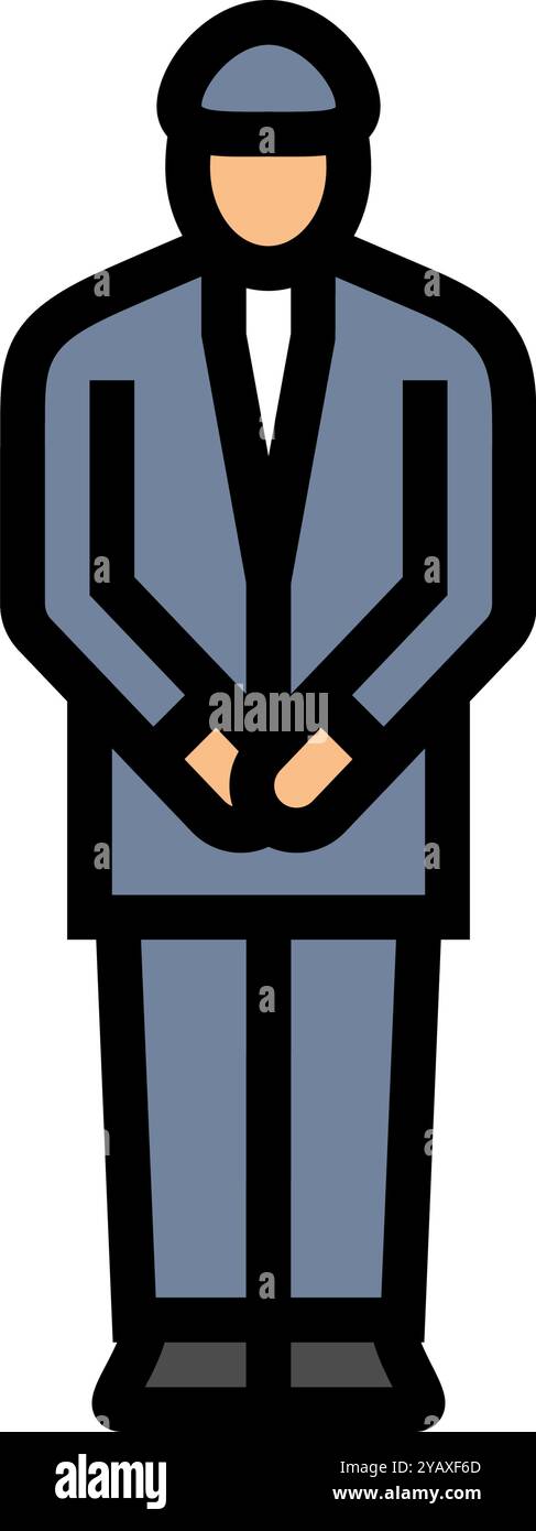 doorman hospitality hotel color icon vector illustration Stock Vector ...