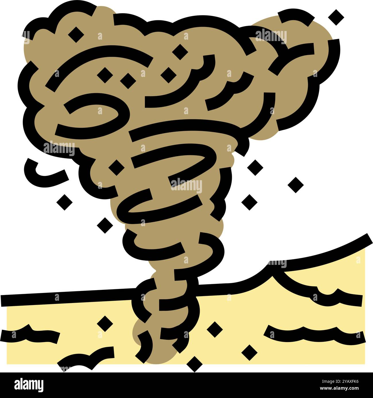 dust devil weather natural phenomena color icon vector illustration ...