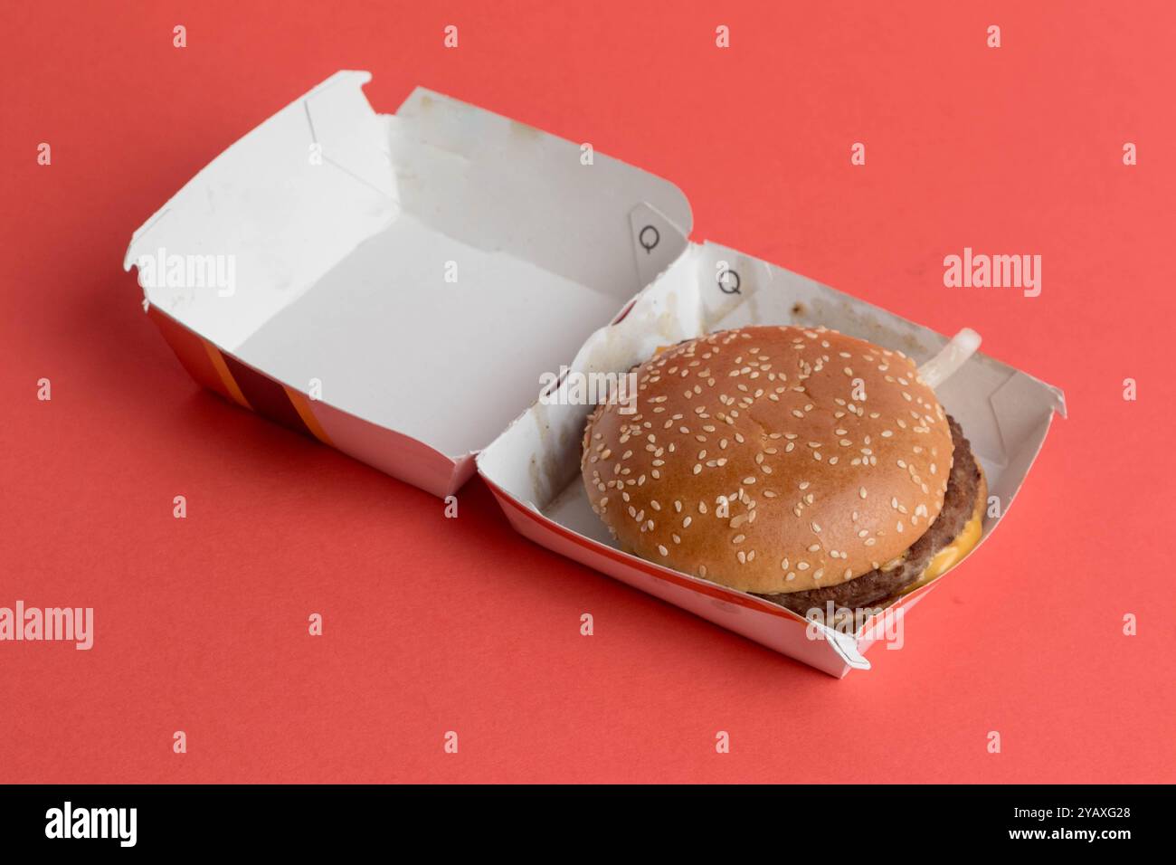 London, United Kingdom, 14th October 2024:- A view of a McDonalds Quarter Pounder With Cheese ...